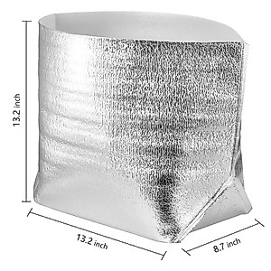 ZEAYEA 10 Pack Insulated Shipping Bags, 13.2" x 8.7" x 13.2" Thermal Box Liners for Frozen and Hot Food, Large Waterproof Reusable Insulation Bags for Shopping Bag Insulation Lining Camping Picnic