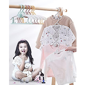 Baby Hangers 20pcs Adjustable Non-Slip Children Baby Nursery Closet Hangers Children Coat Hanger Extendable Laundry Infant Hangers for Girl Boy Toddler Kid Child Newborn Laundry Gifts (20 pcs, Brown)