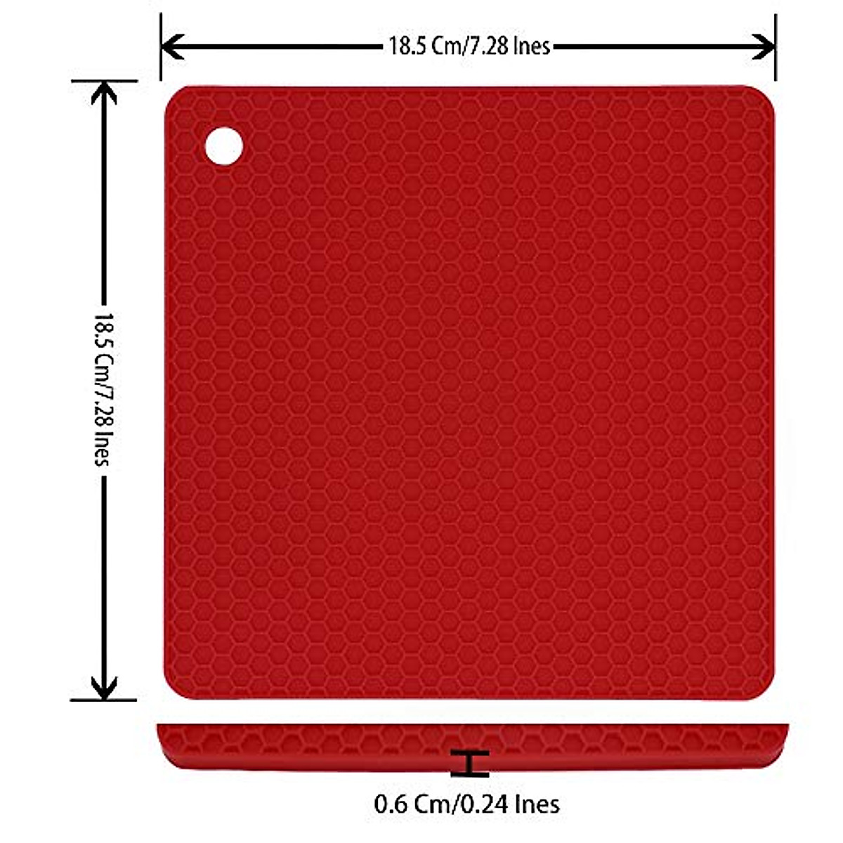 Trivets for Hot Dishes, Hot Pads for Kitchen, Silicone Pot Holders for Kitchen, Trivets for Hot Pots and Pans, Heat Resistant Mats for Countertop, Square Trivet Mat for Quartz Countertops, Pack 4 Gray