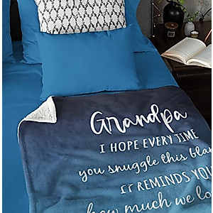 Julazy Grandpa Gifts Blanket 60"x50", Gifts for Grandpa from Granddaughter Grandson, Grandpa Gifts from Grandchildren, Best Granddad Gifts, Great Grandfather Gifts Ideas Throw Blankets
