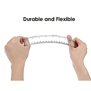 30 Pack Clear Plastic Ruler 12 Inch Flexible Ruler Straight Ruler With Inches and Metric for School Classroom Office