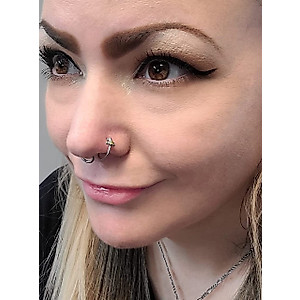 Luxe Modz Hypoallergenic Nose Rings 20G 316l Surgical Steel Septum Jewelry Bumble Bee Design Nose Hoop Ring Body Piercing Gold W/Black