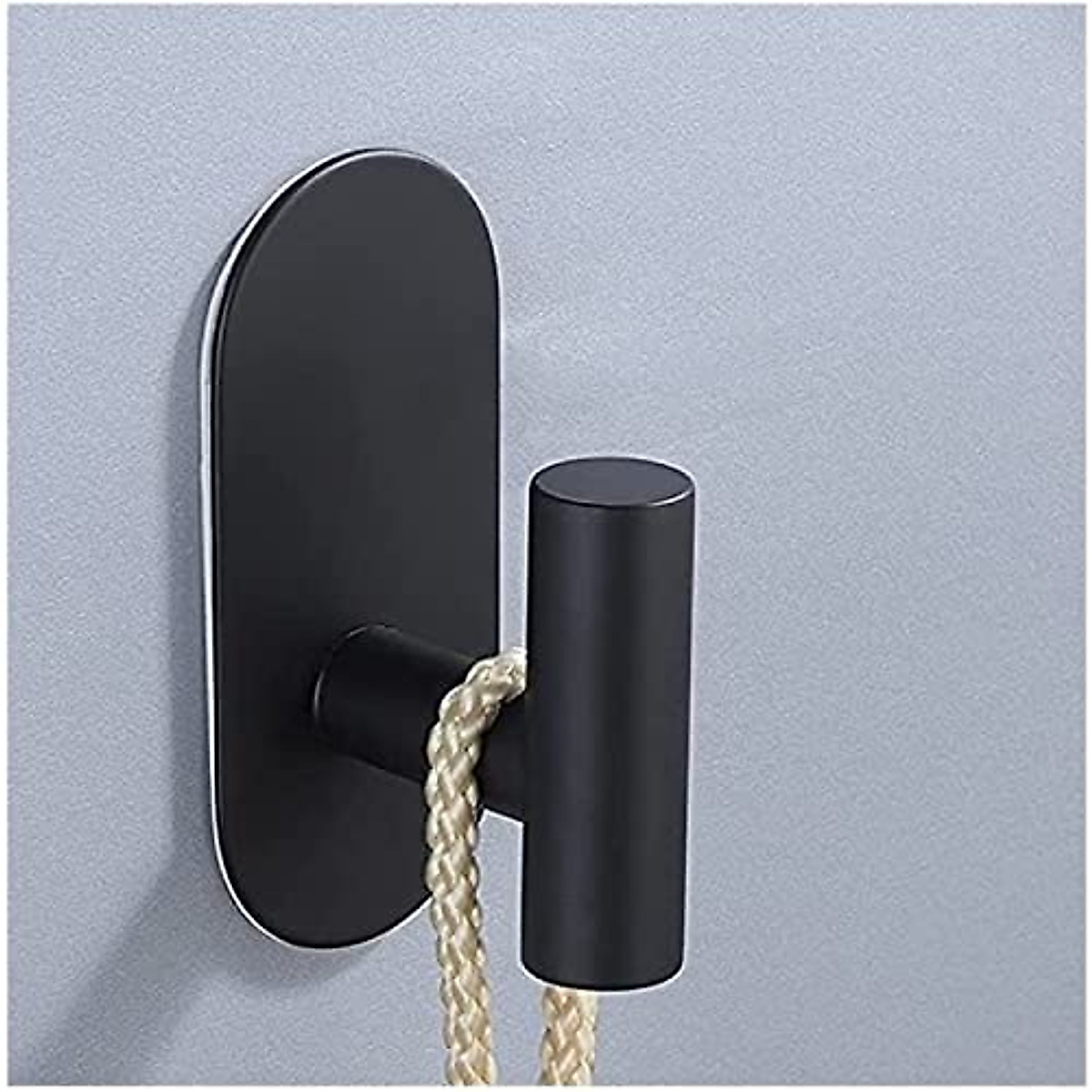 XINGLO- Towel Hooks 4 Pieces No Drilling Required Towel Holder Coat Hooks Bathrobe Hooks Wall Hooks Ideal for Bathroom Toilet Kitchen Office (Black)
