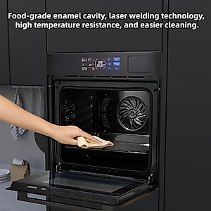 Single Wall Oven 24" Built-In Electric Ovens with 108 Smart Menus & 8 Cooking Modes, 2.5 Cu.Ft Convection Wall Oven, Led Touch Control, Air Fry Function, Stainless Steel, ETL Certified