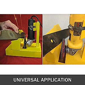 Happybuy 14 inches Yellow Lawn Mower Blade Sharpener Grinder Motor NOT Included Garden Blade Sharpener Adjustable Ring Rust 30°Angle