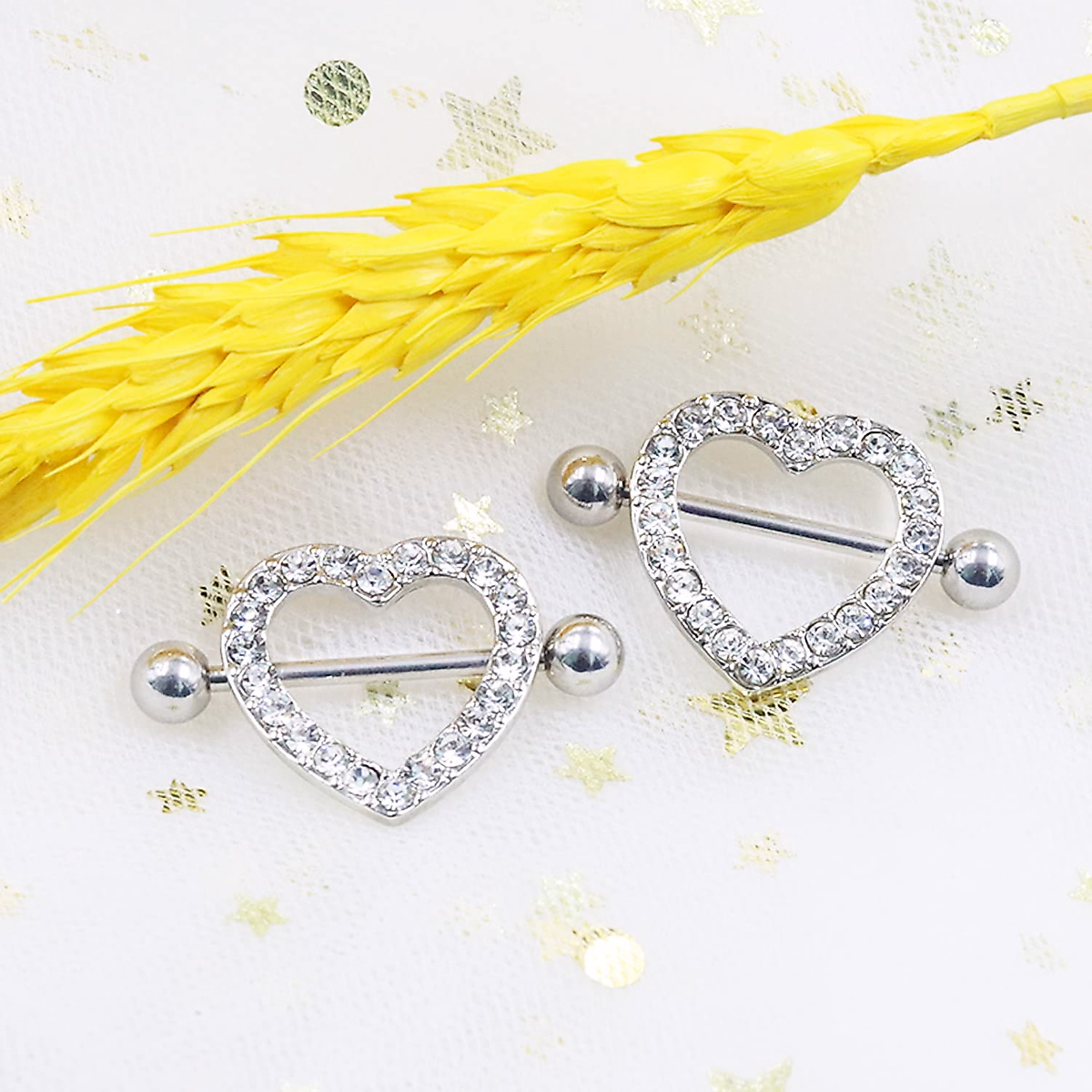 BODY16G CZCZ 14G Nipple Ring 316L Stainless Steel Nipple Barbell Nipple Barbells CZ Nipple Ring Body Piercing Jewelry for Women Men