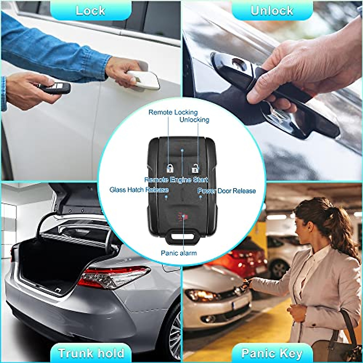 X AUTOHAUX 2pcs 3 Button Keyless Entry Remote Control Replacement Key Fob Proximity Smart Fob M3N32337100 for Chevrolet Silverado Colorado 14-17 315MHz