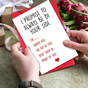 CGBRspacex Funny Anniversary Card for Boyfriend Husband, I Promise to Always Be By Your Side Card, Hilarious Gift for First Second Third Year Anniversary (Top or Under)
