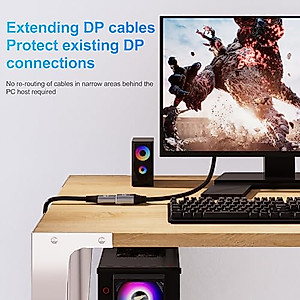 DGHUMEN 8K DisplayPort Extension Cable 3Feet, DisplayPort 1.4 Male to Female Extension Cable, Braided DP to DP Extended Cord, Supports 8K@60Hz,4K@120Hz (Grey, 3 Ft)