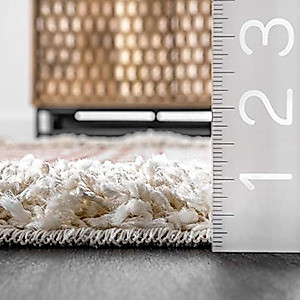 nuLOOM Zuri Shaggy Banded Tribal Area Rug, 5' 3" x 7' 3", Rust