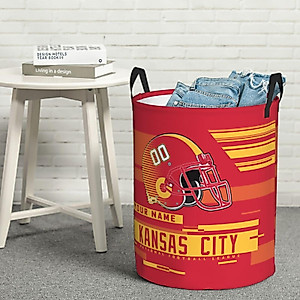 Kansas City Customizable Name Large Laundry Basket, Ultra-Thin Hamper, Home Closet Clothing Bin, Suitable For College Dorms, Household Use