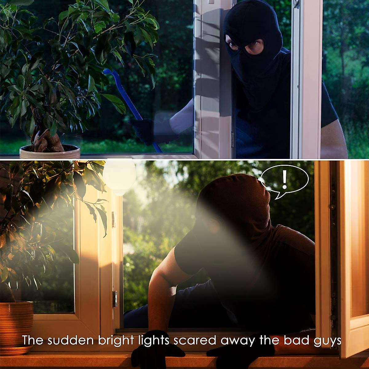 Boxlood Motion Sensor Light Bulbs, 12W(100-Watt Equivalent) PIR Motion Activated Dusk to Dawn Outdoor LED Light Bulb, E26 5000K Daylight, Perfect for Garage Front Door Porch Hallway Basement 4Piece