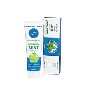 Simply Silver Toothpaste Mint - All Natural Colloidal Silver Toothpaste, Fluoride Free, Sensitive Teeth, Whitening, 4 oz