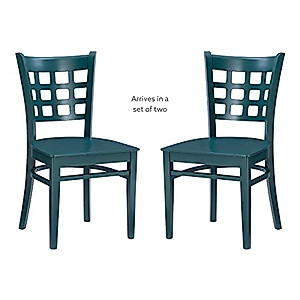 Linon Portis Dark Green Modern Dining Side Chair Set of 2