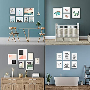 Hap Tim 11x14 Picture Frame Set of 2,Each White Wood Pattern Frame with 2 Mats,Display 8x10 or Four 4x6 Photos with Mat,11x14 Picture Without Mat for Wall Display(CWH-11x14-CB)