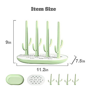 Happiddler Baby Bottle Drying Rack, Large Capacity Bottle Dyer Holder for Baby Bottles Nipples Cups Pump Parts and Accessories (Green)