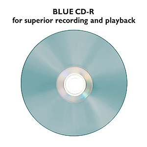Vinpower Digital Blue AZO CD-R 700MB 52X Shiny Silver Top Recordable Media Disc - 100pk Cake Box 16M-115-BX (FFB), 100 Discs