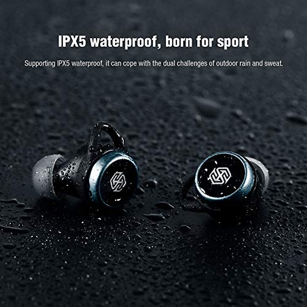 Nillkin True Wireless Earbuds Noise Cancelling with Microphone for iPhone Android, TWS Headphones with Charging Case,Touch Control, 65H Playback Earphones for Sport Running, Blue