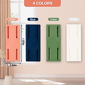EULLVA 4 Pcs Adhesive Punch-Free Socket Holder,Power Strip Holder,Self-Adhesive Desktop Socket Fixer, for Cable Management Kitchen Office Home (4 Colors)