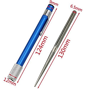 Portable Knife Sharpener, 3 in 1 Pocket Knife Diamond Pen-shaped Sharpener Multifunctional Saw Hook Flat Edge Outdoor Kitchen Knife Sharpener Mini Sharpening Steel Rod Cutter Pen-File By discoGoods