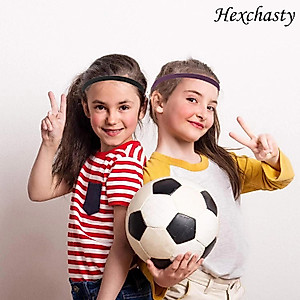 Hexchasty 9pcs Elastic Thin Headbands for Women Stretchy Skinny Headbands Sports Athletic Hair Bands for Women Men Girls Boys Teen Black Multi-colored