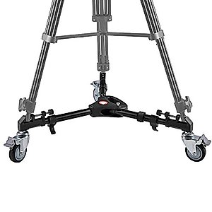 Acouto Tr Dolly with Wheels Heavy Duty VX-600 Foldable Tr Dolly 3 Wheels Stand Pulley Base Universal Camera Photography Professional Aluminium Alloy Tr Dolly Rail Track