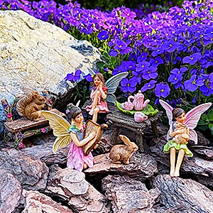 Mood Lab Fairy Garden - Miniature Figurines & Accessories Starter Kit - Fairy Garden Set of 12 pcs - Outdoor or House Decor