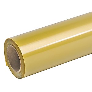 Gold Heat Transfer Vinyl Roll, 12" x 8' Gold HTV Vinyl, Glossy Adhesive Gold Iron on Vinyl - Easy to Weed & Cut Vinyl HTV for T-Shirt (Gold, 12 inch x 8 feet)