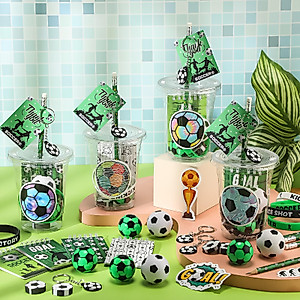 Colarr 195 Pcs Soccer Birthday Gifts Party Favors Gift Cups Pencils Mini Book Keychains Wristbands Stickers Thank You Cards Eraser Sharpener Mini Ball for Basketball Football Soccer Party
