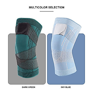 LTLCLZ 1PCS Sports Kneepad Men Women Pressurized Elastic Knee Pads Support Fitness Gear Basketball Volleyball Brace Protector Bandage,Black,L