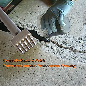 ACTINTOOL 11 3/4 In. SDS Max 25 Tips Concrete Repair Patch Prepare Bushing Tool For Concrete, 1 1/2 Inch Square Head Concrete Roughness Coating Remove Bushing Bit For Demoliton Hammer(Pack of 1)