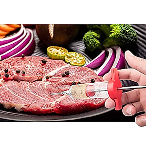 Meat Injector Kit,Plastic Marinade Injector Syringe with Screw-on Meat Needle,Turkey Injector for Beef Chicken Grill Cooking