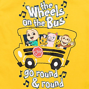 CoComelon JJ Toddler Boys T-Shirt French Terry Shorts Set Yellow/Blue 2T