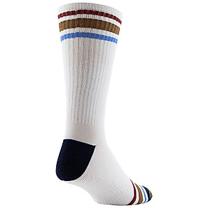 GOLDTOE Men's Casual Crew Socks Recycled, Multipairs, White Assorted (3-Pairs), Large