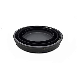 SAMMART 10L/2.6 Gallon Collapsible Plastic Bucket - Foldable Round Tub - Portable Fishing Water Pail - Space Saving Outdoor Waterpot, Size 31cm Dia (1, Grey/Black)