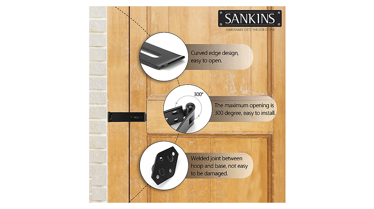 SANKINS Heavy Duty Door Lock Hasp Latch for Security