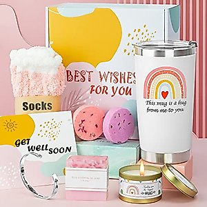 Get Well Soon Gifts for Women, Care Package Get Well Gifts Baskets for Women Her Mom, Self Care Gifts for Sick Friends, Feel Better Gift Sympathy Gifts Thinking of You Stress Relief Gift Set for Women