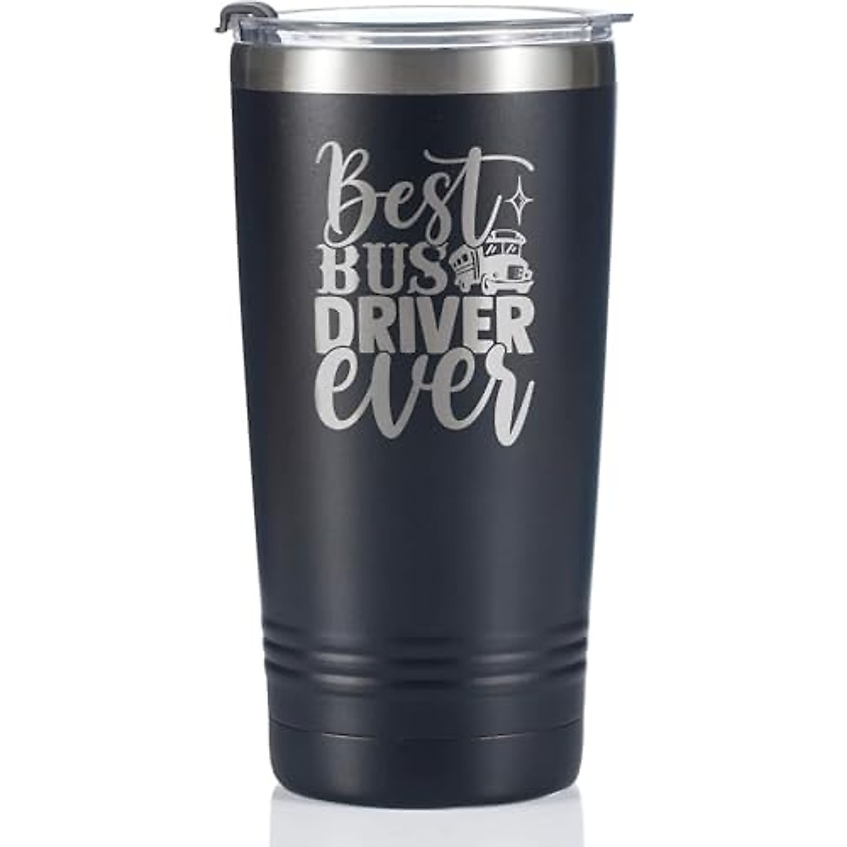 Onebttl School Bus Driver Appreciation Gifts for Women, Men - World's Best Bus Driver - 20oz/590ml Stainless Steel Insulated Tumbler - Thank you Gifts for School Bus Driver （Black）