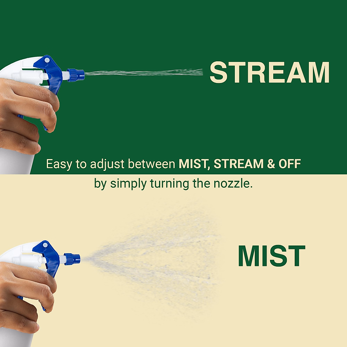 Heluva Green Spray Bottle Nozzle Replacement, Bottle Tops Only - Sprayer Nozzle Triggers for Heavy Duty, Commercial, Home Cleaning Solutions - Fits 8,16,24,32 oz Plastic & Glass Bottles, Blue, 24 pack