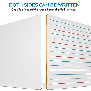 Nicpro Dry Erase Lap Board 9 x 12 inches 2 Pack Ruled Kid Double Sided Blank & Lined Small Lapboard with 8 Pens, 2 Eraser, Learning Mini Whiteboard Portable for Student and Classroom Use