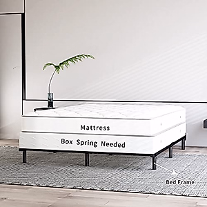 Hafenpo Metal Sturdy Platform Heavy Duty Non-Slip, Black King Bed Frame 9 Leg Support Easy to Assemble Suitable for Any Space King Size