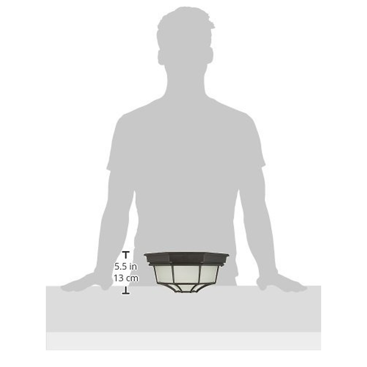 Trans Globe Lighting 40582 BK Traditional One Flushmount Lantern Outdoor-Post-Lights, 5-Inch, Black