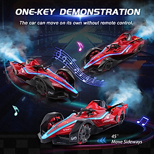 JELOSO F1 Fast RC Drift Car, Hobby Remote Control Car LED Lights 4WD 2.4GHz 360°Rotating RC Race Sport Stunt Car, High Speed Formula 1 Model Vehicle Cool Toys Birthday Gifts for Kids Boys Age of 6-12