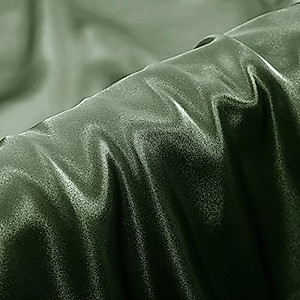 Aormenzy Satin Pillow Cases for Women Queen Size Set of 2, Woodland Green Satin Pillowcase for Hair with Envelope Closure Silky Pillow Covers Wrinkle, Fade Resistant (20x30 Inches)