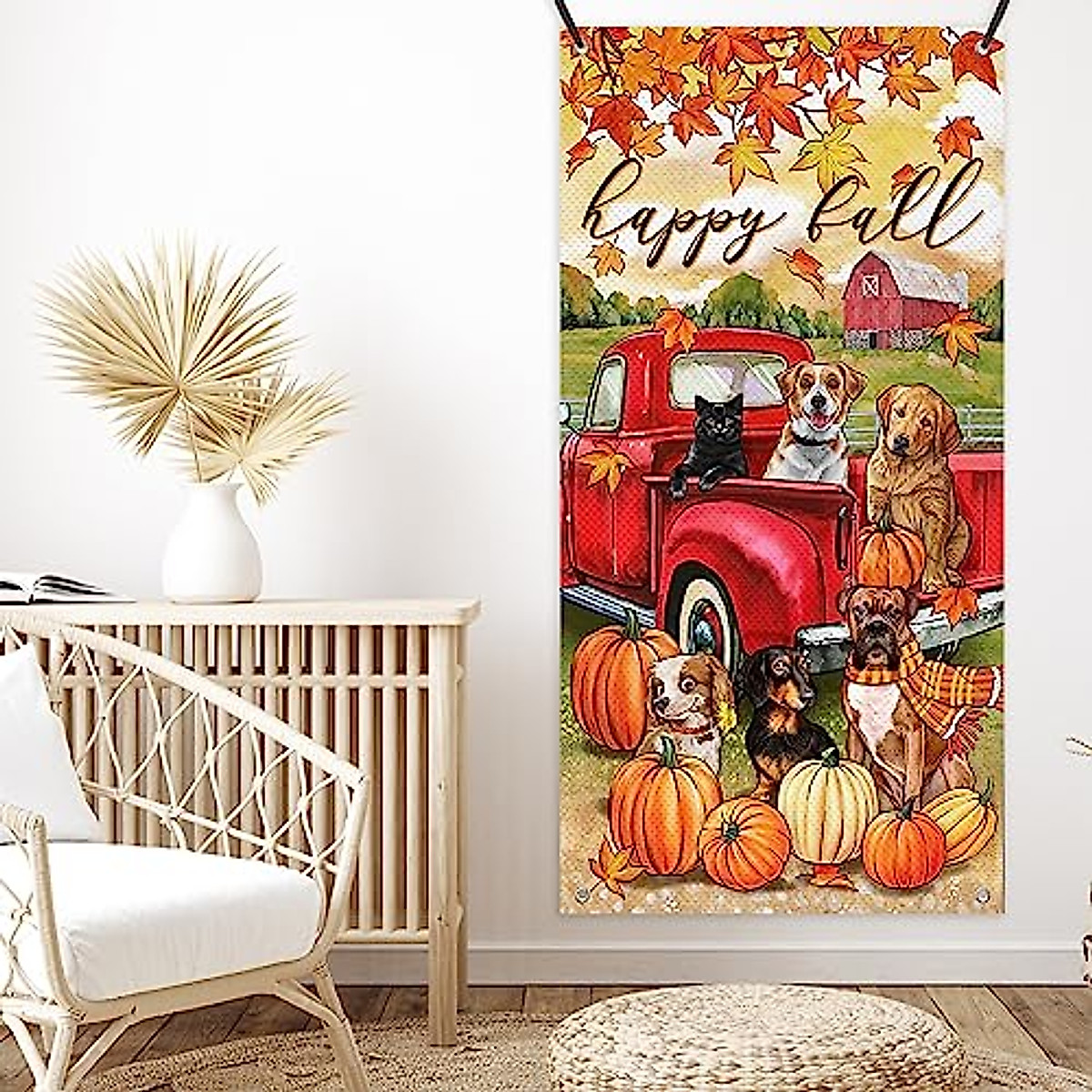 Deroro Happy Fall Dogs & Cats Door Cover Decorations