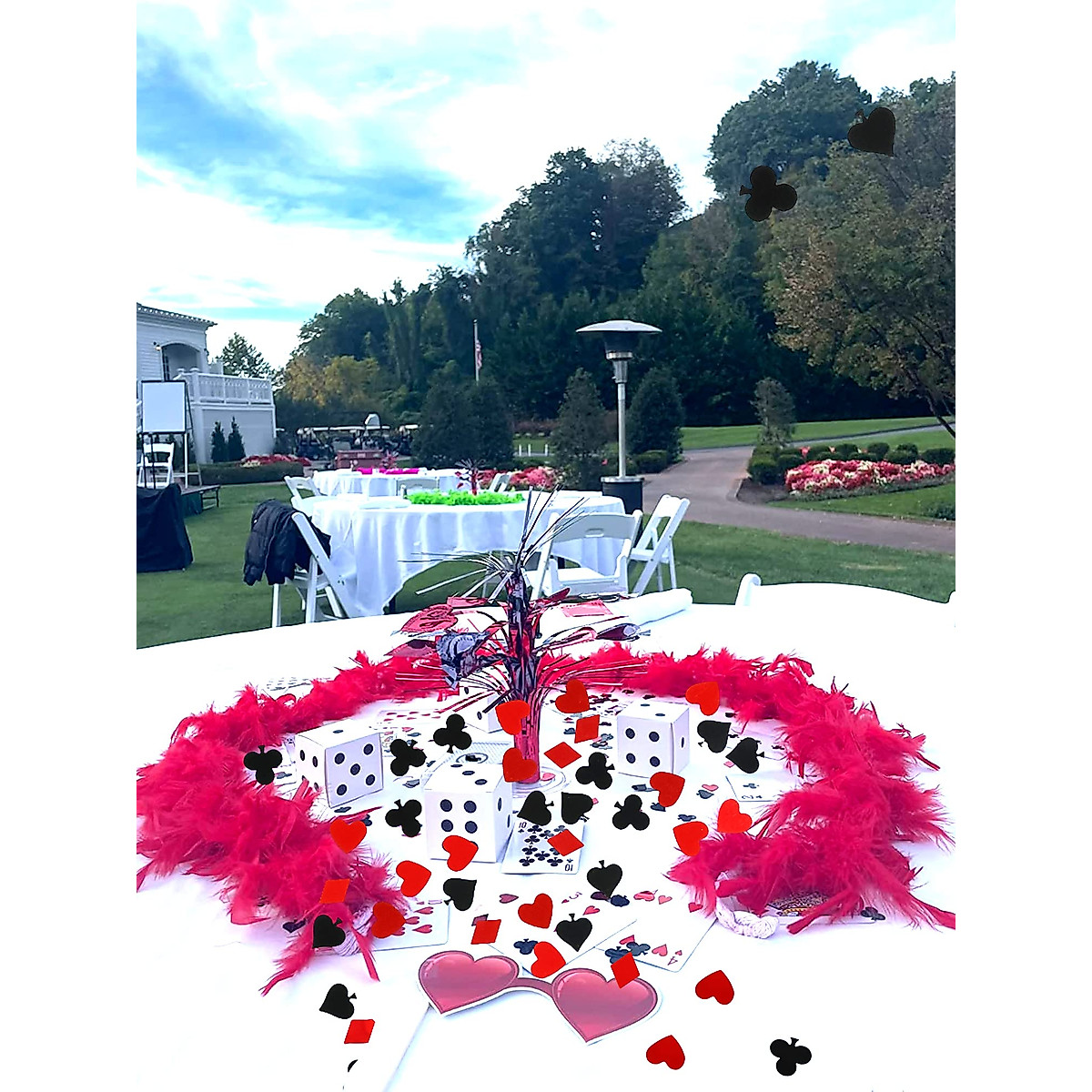 Honbay 60g Casino Party Table Scatter Confetti Viva Las Vegas Party Foil Metallic Confetti Sequins Game Night Birthday Baby Shower Wedding Bridal Shower Carnival Party Sprinkles Confetti Decorations