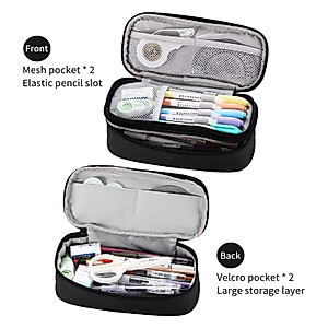 Dugio Big Pencil Case Large Capacity Pencil Bag with Zipper Pencil Pouch for Boys Girls Kids Adults Stationery Pencil Pen Case Organizer for School Office Black