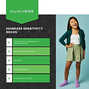 SmartKnitKIDS Seamless Sensitivity Socks, X-Large, White - 6 Pack - Made in USA