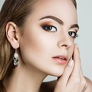 15 Pairs Vintage Boho Retro Teardrop Druse Crystal Drop Dangle Earrings for Women Cubic Zirconia Huggie Hoop Earring Jewelry Set Christmas Gifts (4)