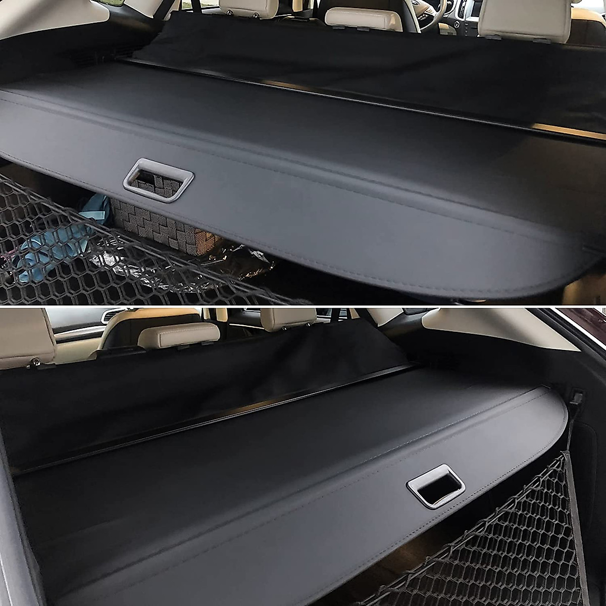 Trunk Cargo Cover For Ford Edge 2015 2016 2017 2018 2019 2020 2021 2022 2023 SE SEL ST Sport Titanium Retractable Rear Trunk Cargo Luggage Security Shade Shield Waterproof Custom Fit All Weather Black